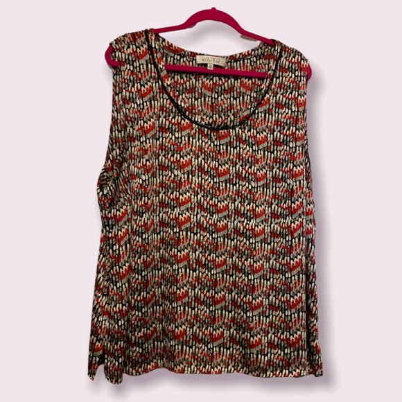 Kasper | Tops | Kasper Red And Black With Chain Detail Layering Tank ...